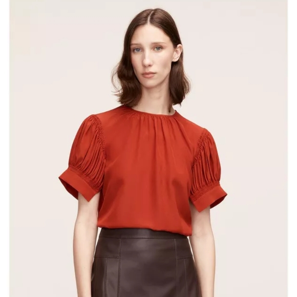 Rebecca Taylor | Tops | Rebecca Taylor Cdc Puff Sleeve Silk | Poshmark